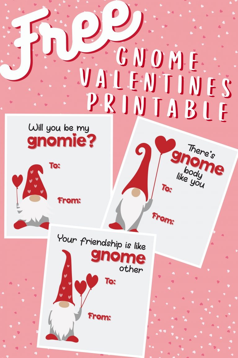 Free Gnome Printable Valentine Download - Dauntless Llama